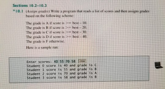 Solved Sections 10.2-10.3 10.1 (Assign grades) Wrie a | Chegg.com