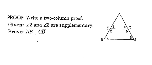Solved PROOF Write a two-column proof. Given: ∠2 and ∠3 are | Chegg.com
