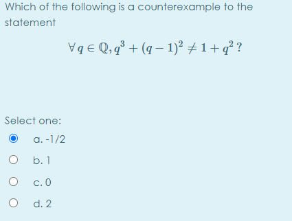 Solved Which of the following is a counterexample to the | Chegg.com