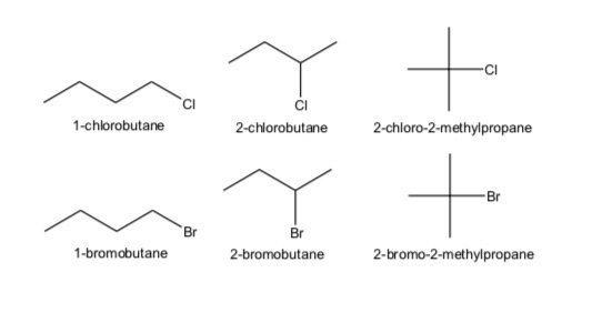 Solved Cl Cl Cl 1-chlorobutane 2-chloro-2-methylpropane Br | Chegg.com