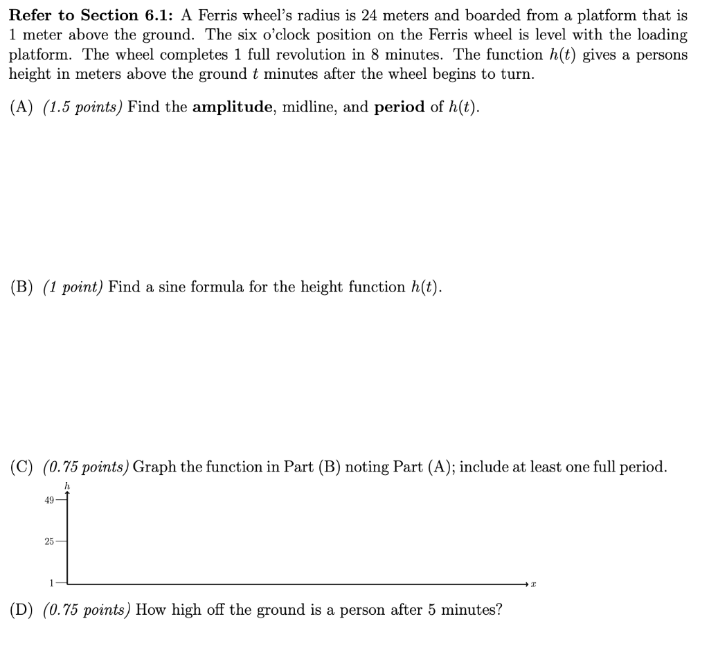 Solved Refer to Section 6.1: A Ferris wheel's radius is 24 | Chegg.com