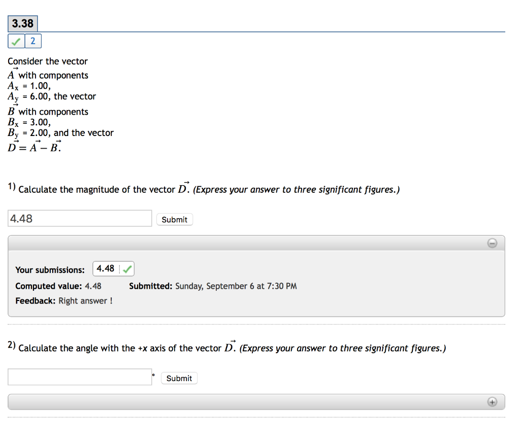 Solved 3.38 2 Consider the vector A with components Ax = | Chegg.com