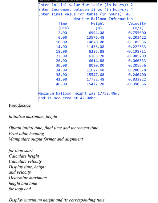 Solved Experiment 7 Calculating data in a for loop and | Chegg.com