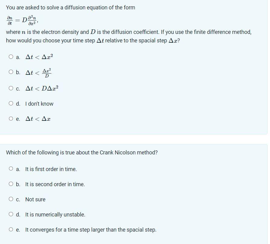 Solved You are asked to solve a diffusion equation of the | Chegg.com