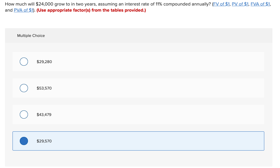 Solved How much will $24,000 grow to in two years, assuming | Chegg.com