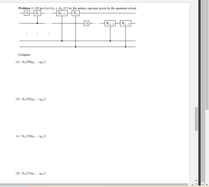 Solved Problem 3. (20 pts) Let U2 EU,(C) be the unitary | Chegg.com