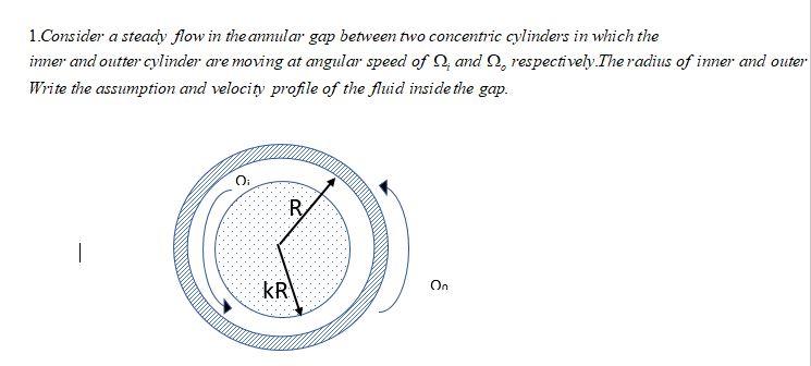 Solved 1. Consider a steady flow in the annular gap between | Chegg.com