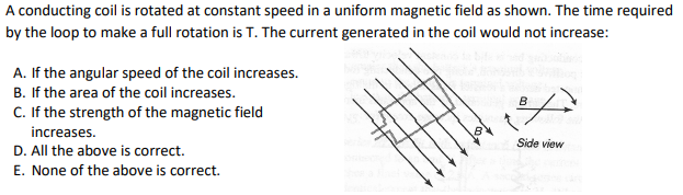Solved A conducting coil is rotated at constant speed in a | Chegg.com