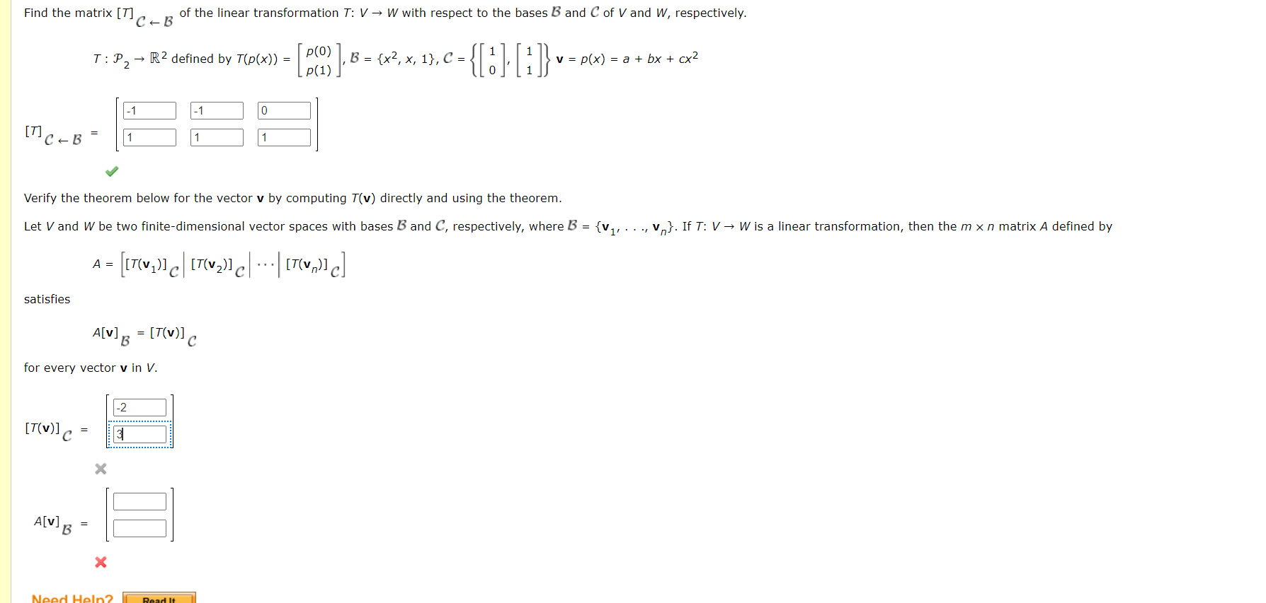 Solved Find the matrix [T]C←B of the linear transformation | Chegg.com