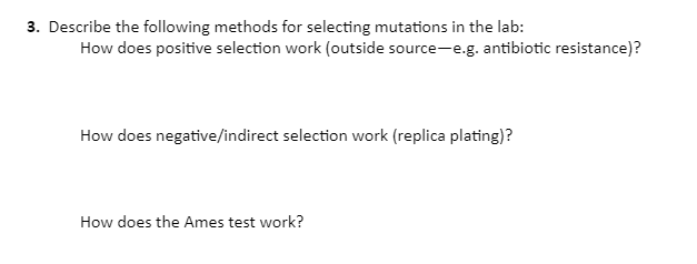 Solved 3. Describe the following methods for selecting | Chegg.com
