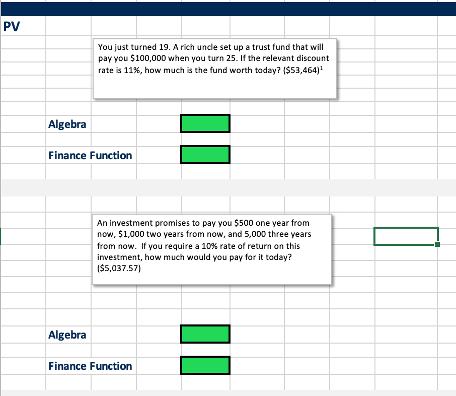 Solved For each question, provide both the algebraic way of | Chegg.com