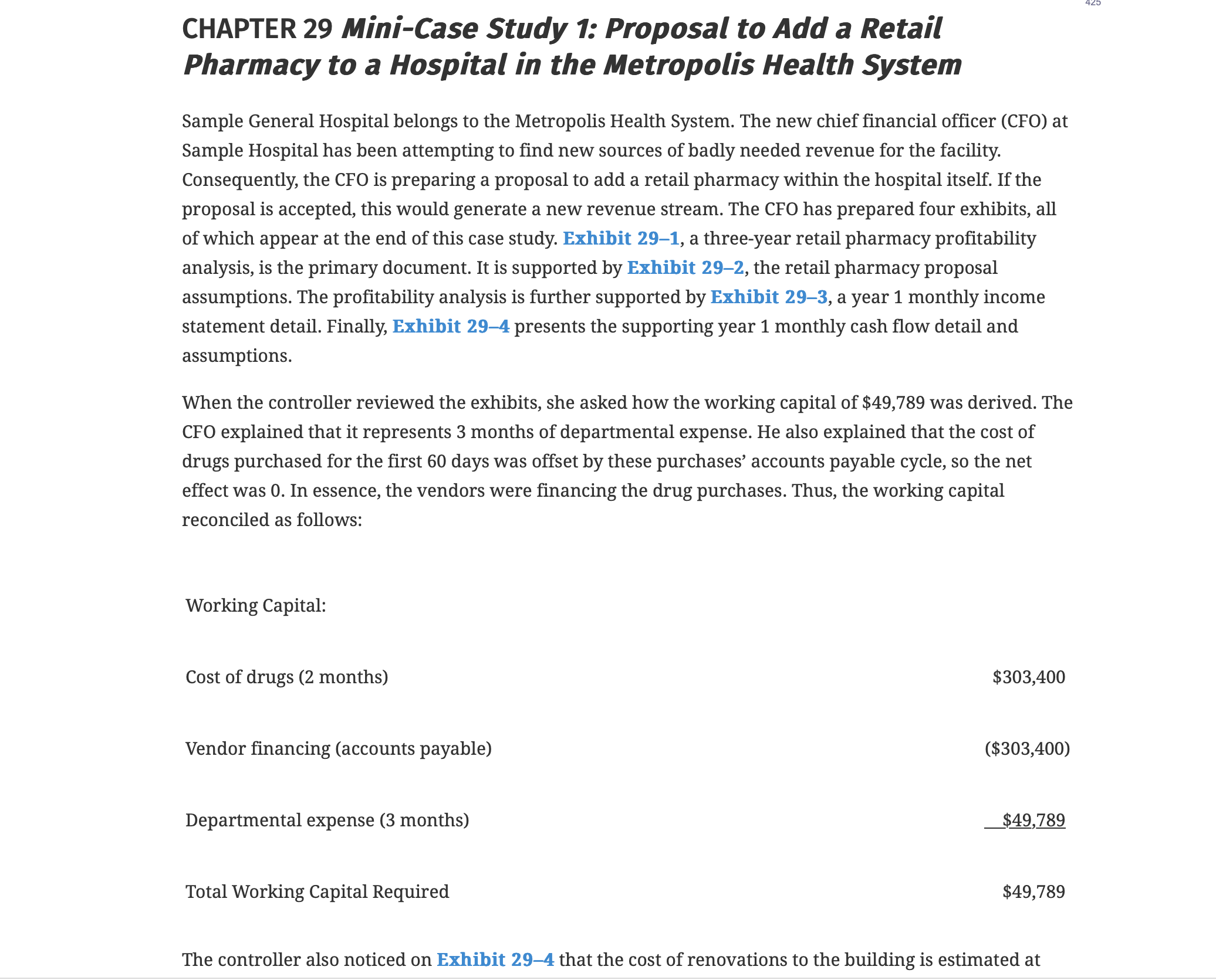 Solved Refer to the proposal to add a retail pharmacy | Chegg.com