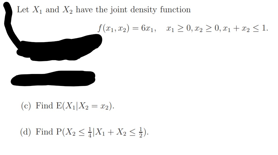 Solved Let X1 and X, have the joint density function f(x1, | Chegg.com