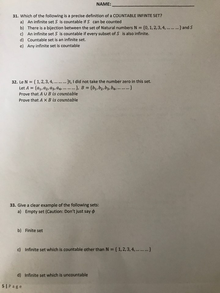 Solved NAME: 31. Which of the following is a precise | Chegg.com