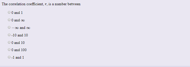 Solved The correlation coefficient, r, is a number between 0 | Chegg.com