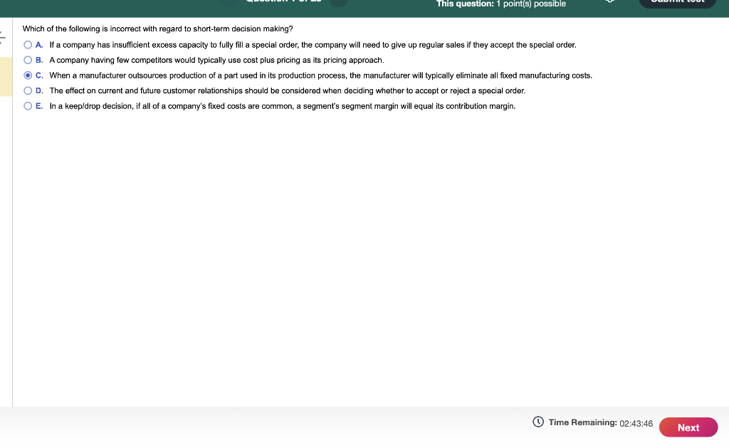 Solved Which of the following is incorrect with regard to | Chegg.com