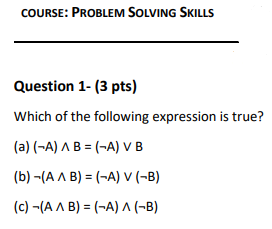 Solved Which of the following expression is true? (a) | Chegg.com