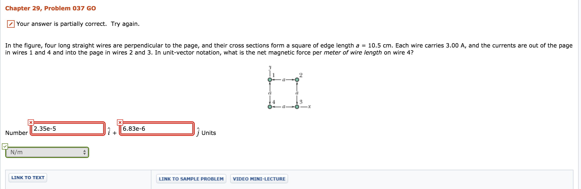 Solved Chapter 29, Problem 037 GO Your answer is partially | Chegg.com