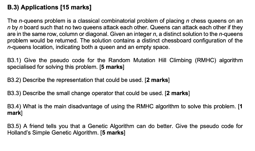 Solved B.1) Computational Complexity (15 marks] The | Chegg.com