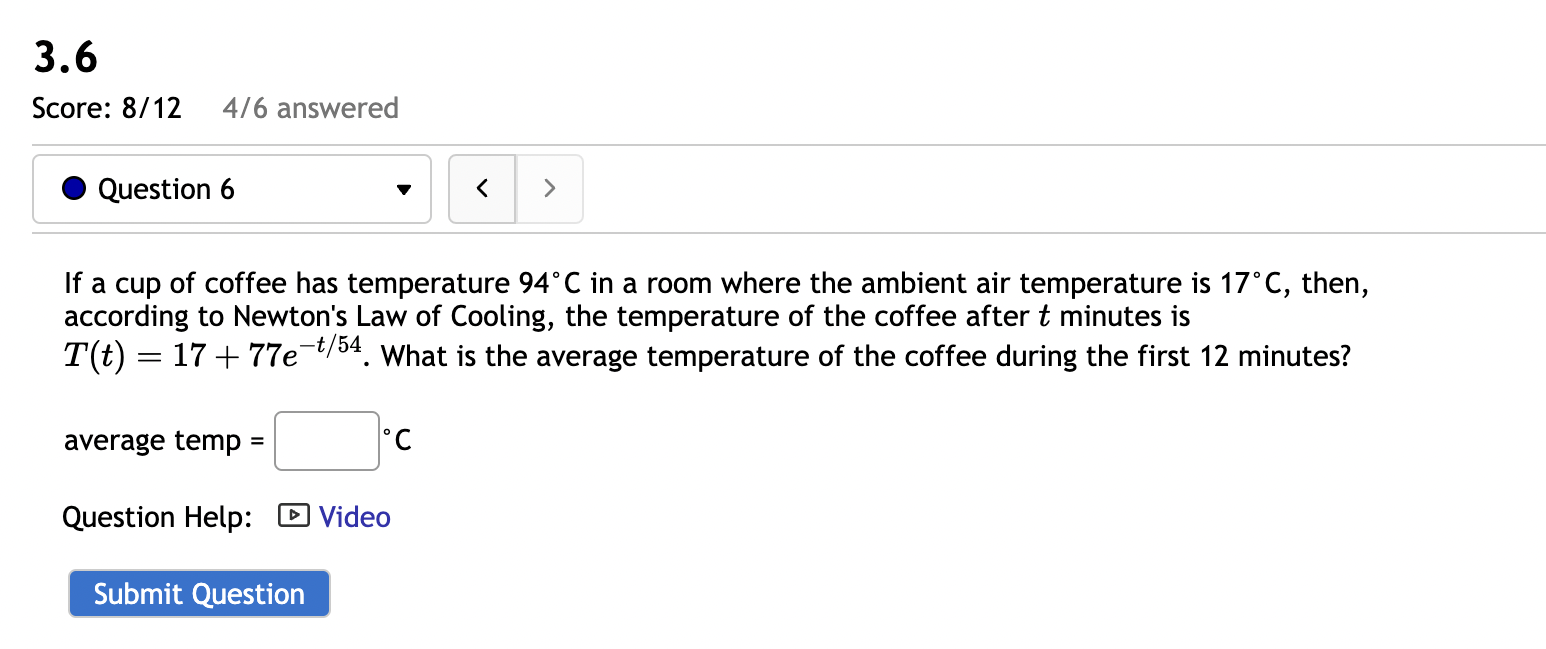 Solved If a cup of coffee has temperature 94°C ﻿in a room | Chegg.com