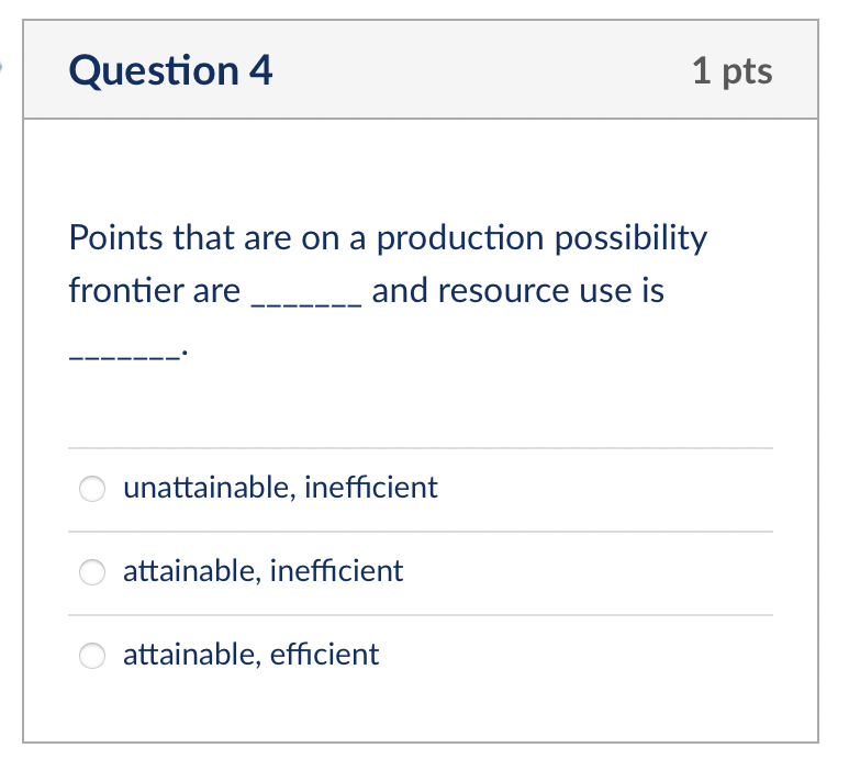 Solved Points that are on a production possibility frontier | Chegg.com