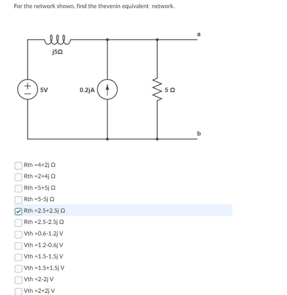 Solved For the network shown, find the thevenin equivalent | Chegg.com