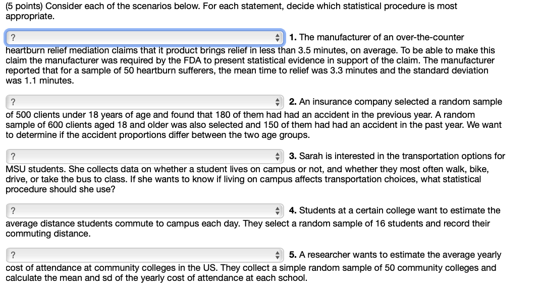 Solved (5 points) Consider each of the scenarios below. For | Chegg.com