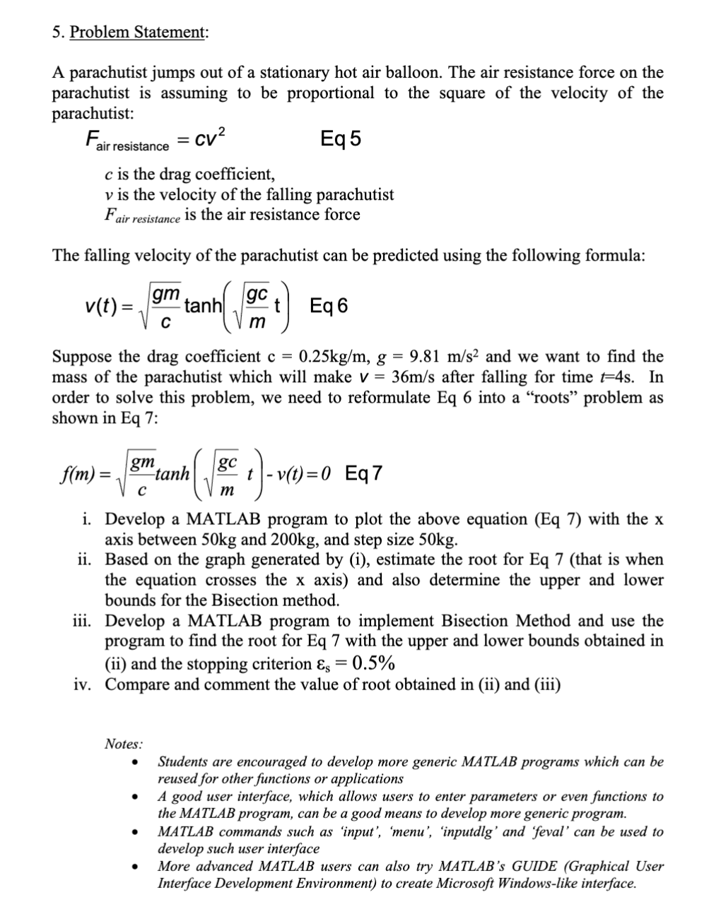 Solved A parachutist jumps out of a stationary hot air | Chegg.com