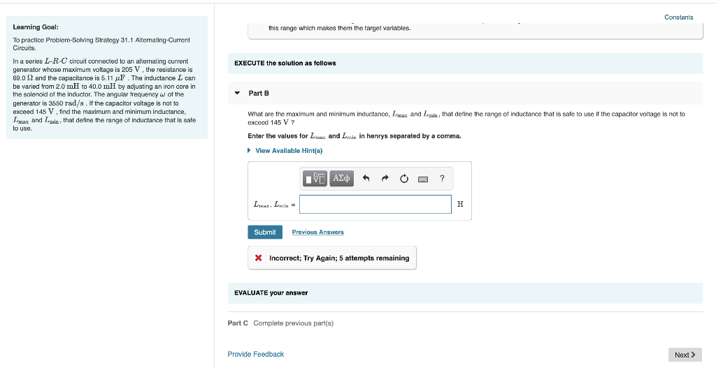 Solved Constants Learning Goal: To practice Problem-Solving | Chegg.com