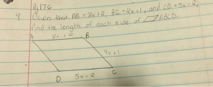 Solved Find the length of each side of parallelogram ABCD. | Chegg.com