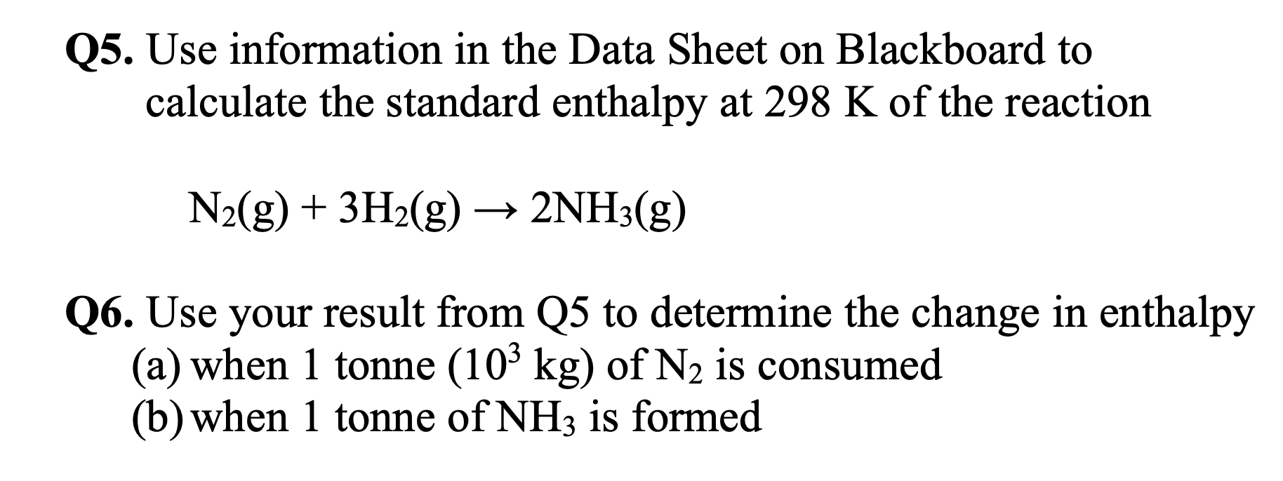 Solved Q5. Use information in the Data Sheet on Blackboard | Chegg.com