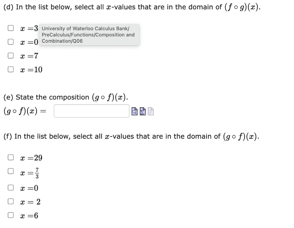 Solved Consider The Following Functions F X X−21 And
