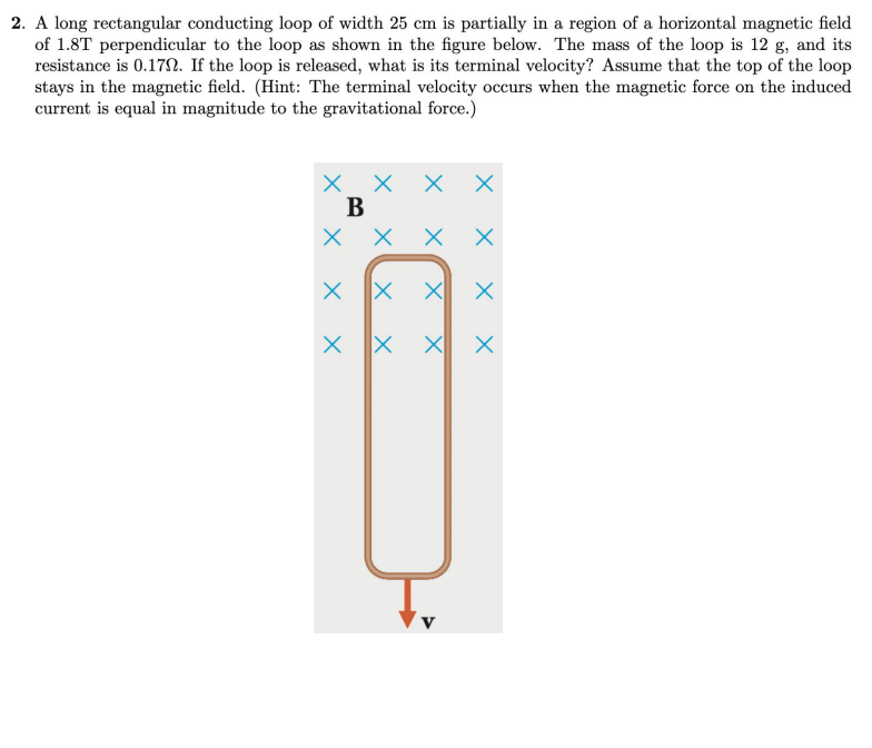 Solved 2. A long rectangular conducting loop of width 25 cm | Chegg.com