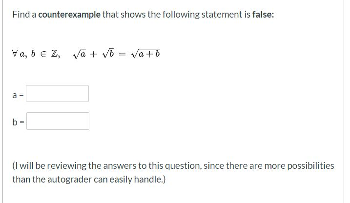 Solved Find a counterexample that shows the following | Chegg.com