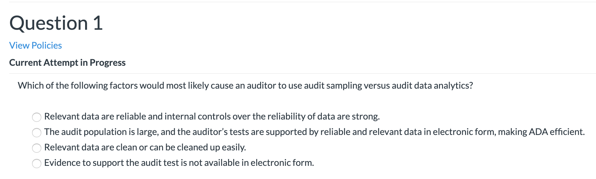 Solved Question 5 View Policies Current Attempt in Progress | Chegg.com