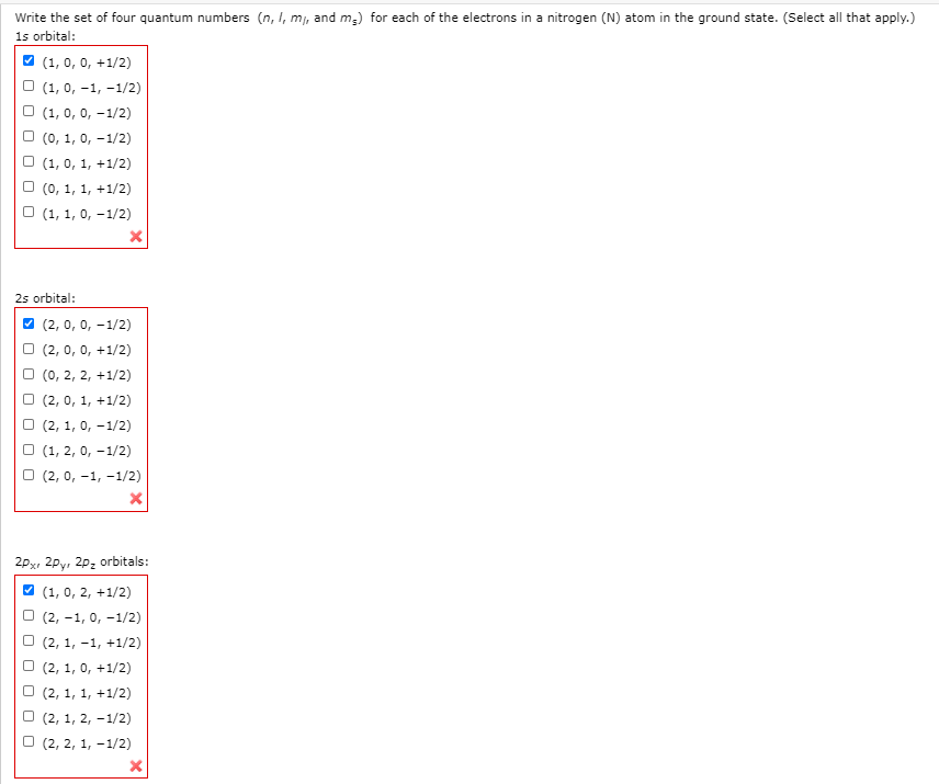 Solved Write the set of four quantum numbers (n, l, m, and | Chegg.com
