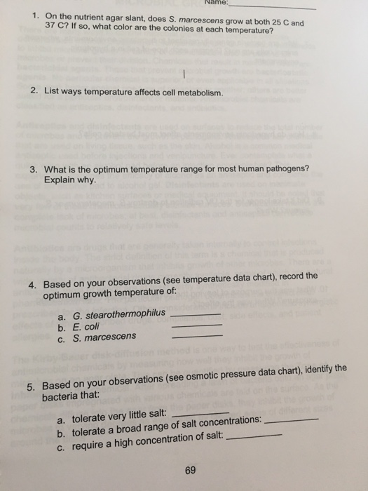 Solved 1. On the nutrient agar slant, does S. marcescens | Chegg.com