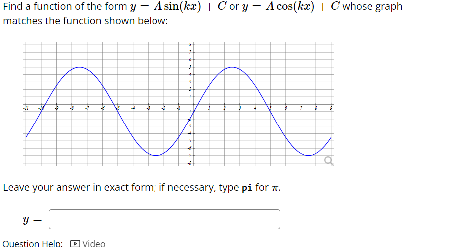 Solved Given the equation y=7sin(6(x-5))+8The amplitude | Chegg.com