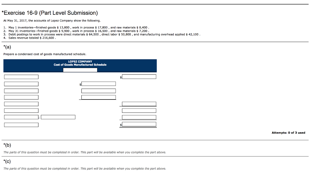 Solved "Exercise 16-9 (Part Level Submission) At May 31, | Chegg.com