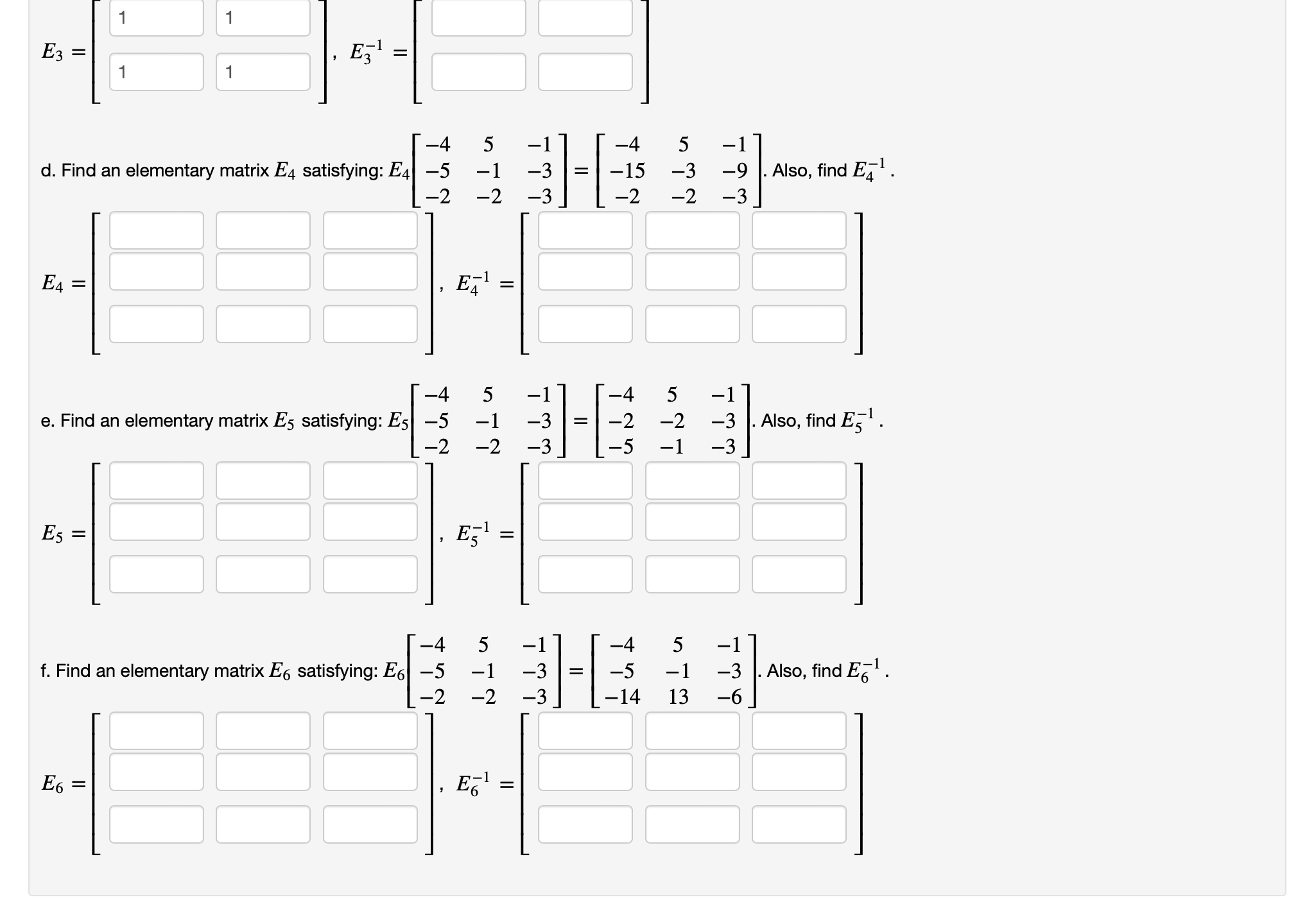 Solved (1 pt) a. Find an elementary matrix E1 satisfying: | Chegg.com Solved (1 pt) a. Find an elementary matrix E1 satisfying: | Chegg.com