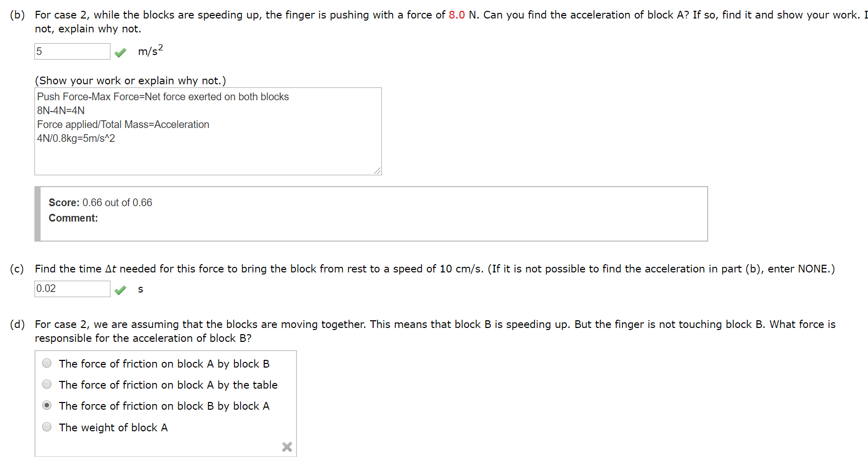 Solved Pushing a Block On a Block - Quantitative A heavy | Chegg.com