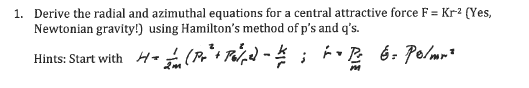 Solved 1. Derive the radial and azimuthal equations for a | Chegg.com