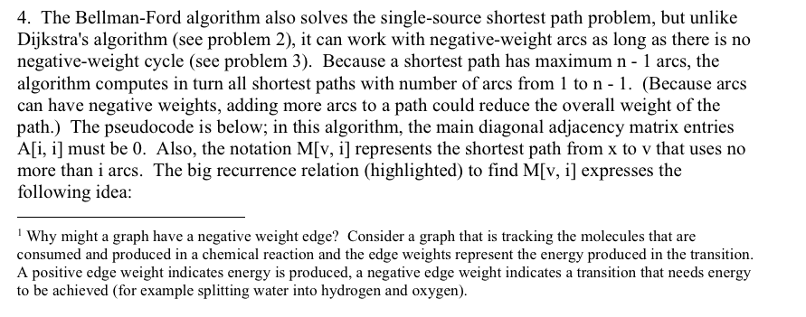 Solved 4. The Bellman-Ford algorithm also solves the | Chegg.com