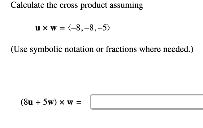 Solved Calculate the cross product | Chegg.com
