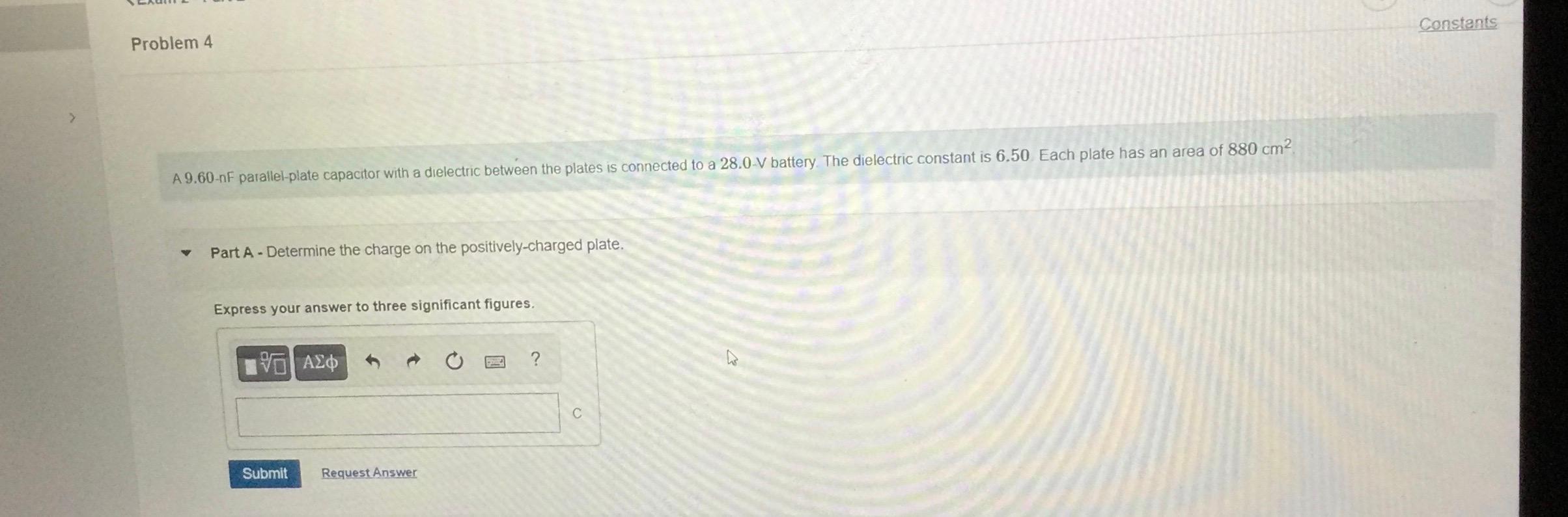Solved Part A - Determine the charge on the | Chegg.com