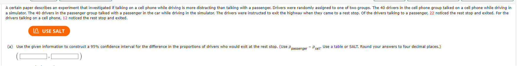 Solved drivers talking on a cell phone, 12 noticed the rest | Chegg.com