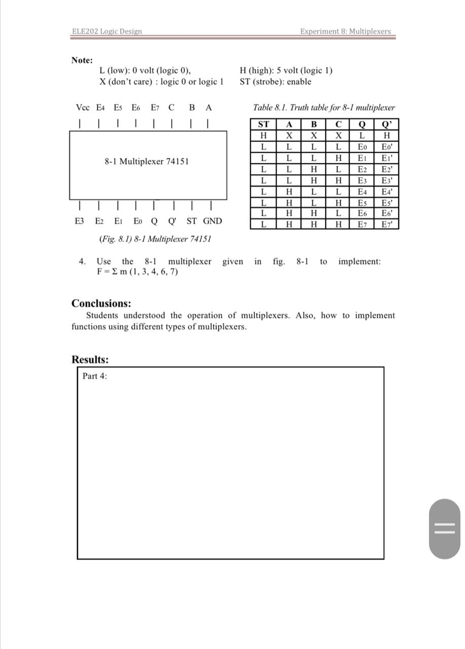 Solved ELE202 Logic Design Experiment 9: Decoders Procedure: | Chegg.com