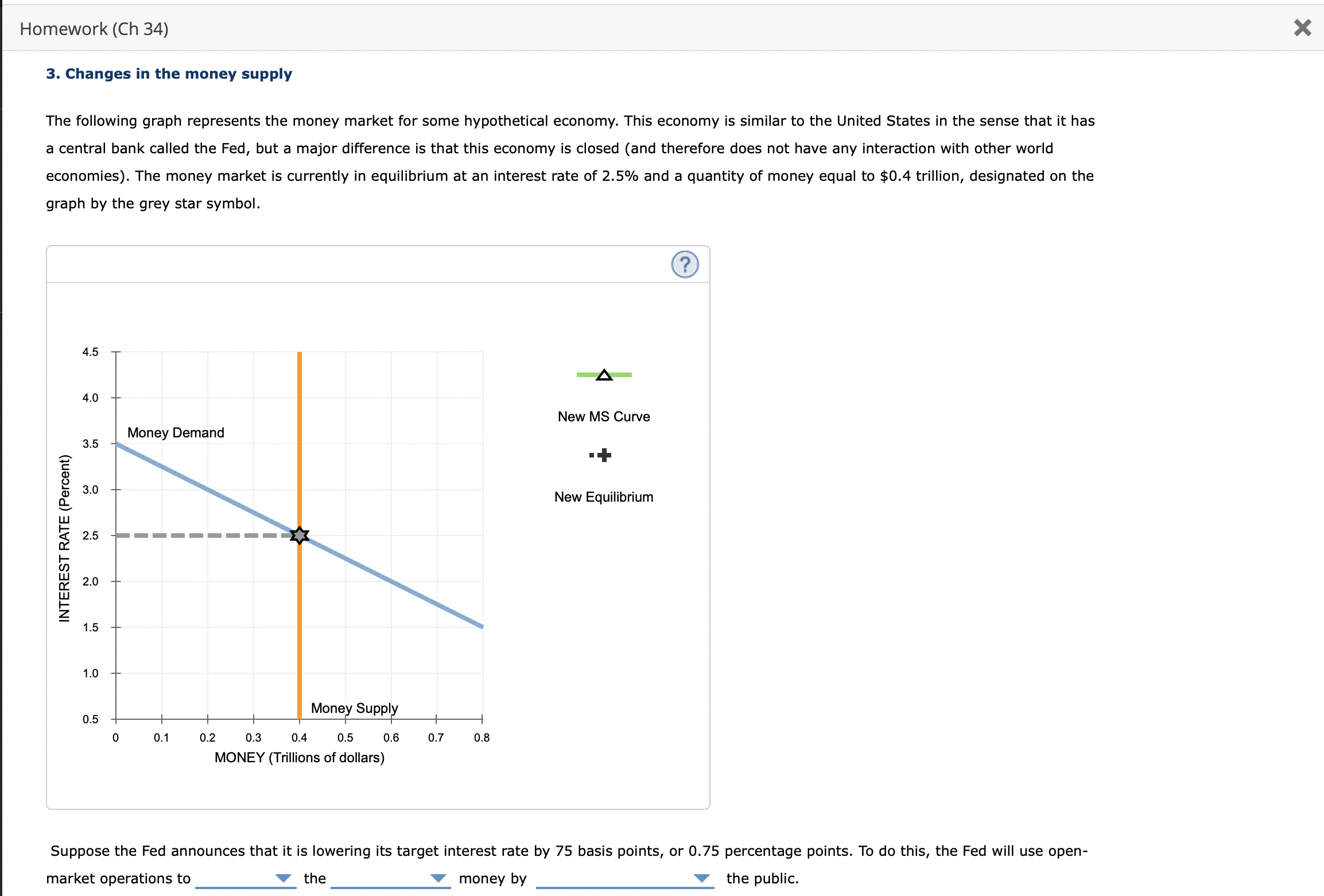 Solved Homework (Ch 34)Changes in the money supplyThe | Chegg.com