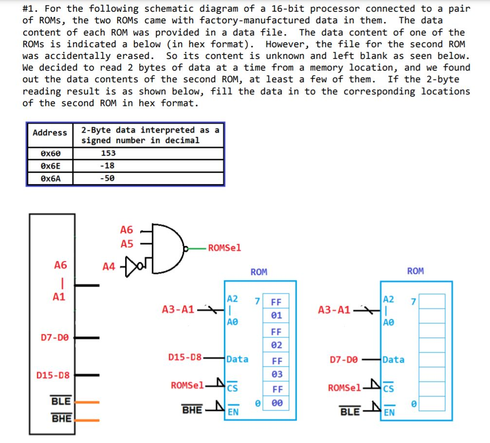 #1. For the following schematic diagram of a 16-bit | Chegg.com