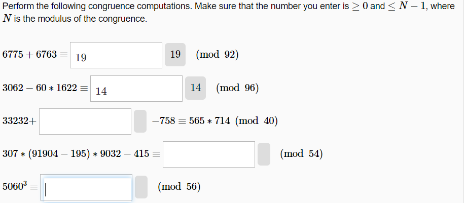 Solved Perform the following congruence computations. Make | Chegg.com